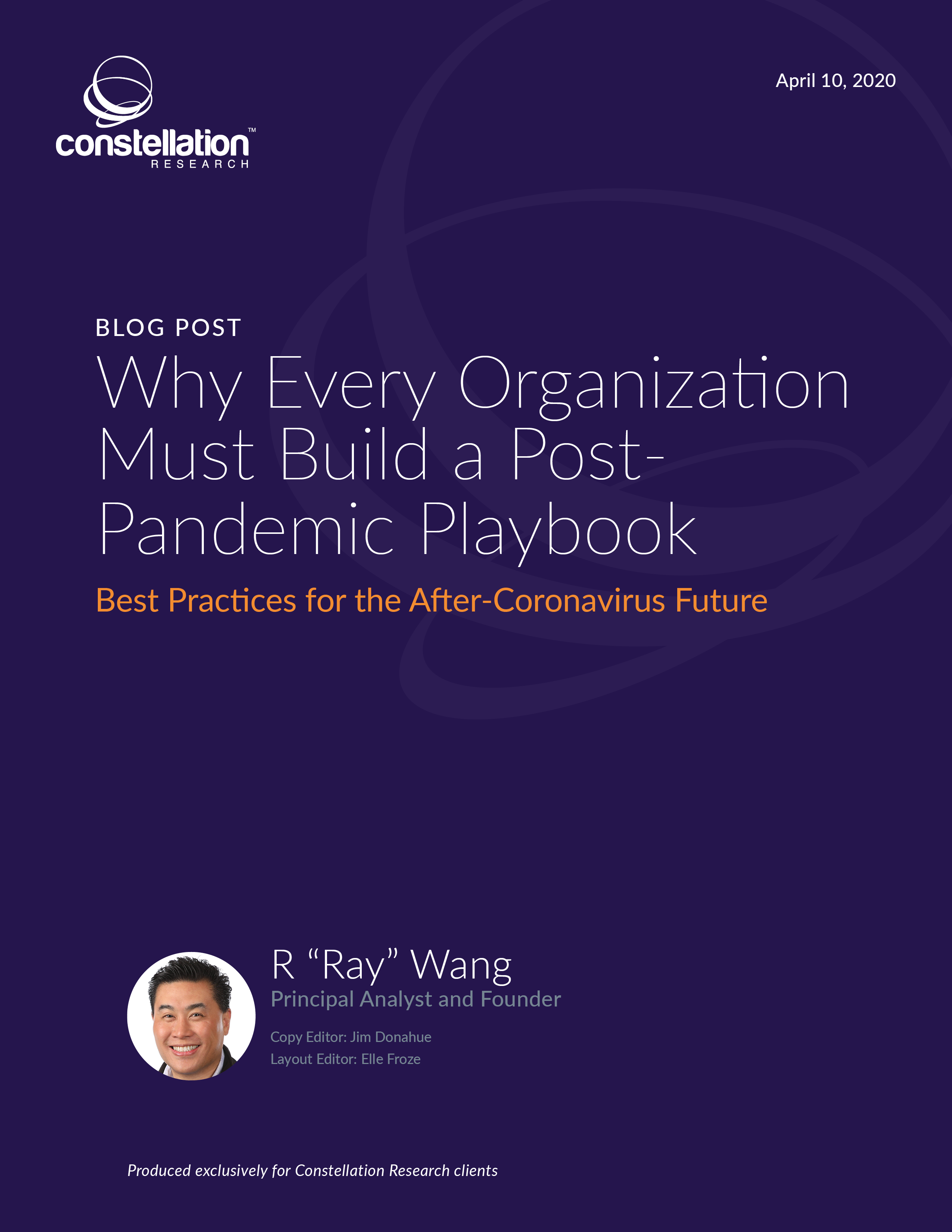 Why Every Organization Must Build a Post-Pandemic Playbook ... Why Every Organization Must Build a Post-Pandemic Playbook ...